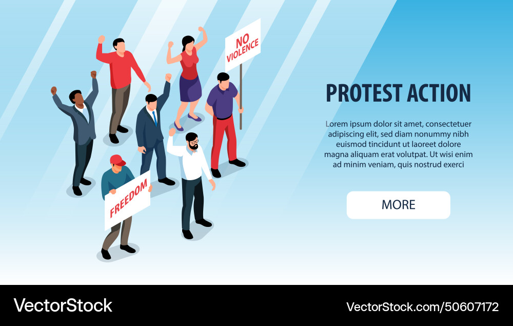 Protest action banner Royalty Free Vector Image