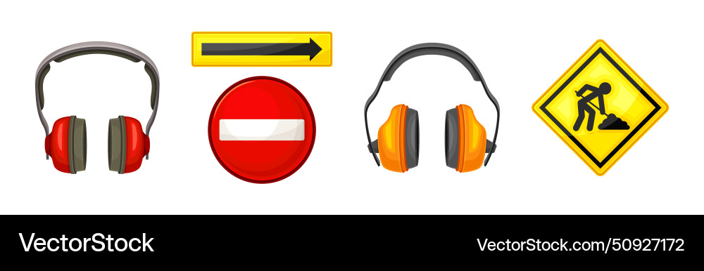 Safety equipment and object for industrial work Vector Image