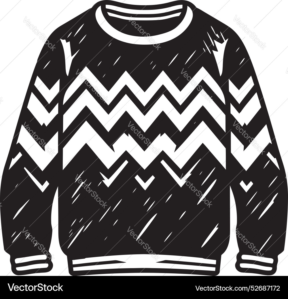 Urban contemporary style sweater featuring black Vector Image