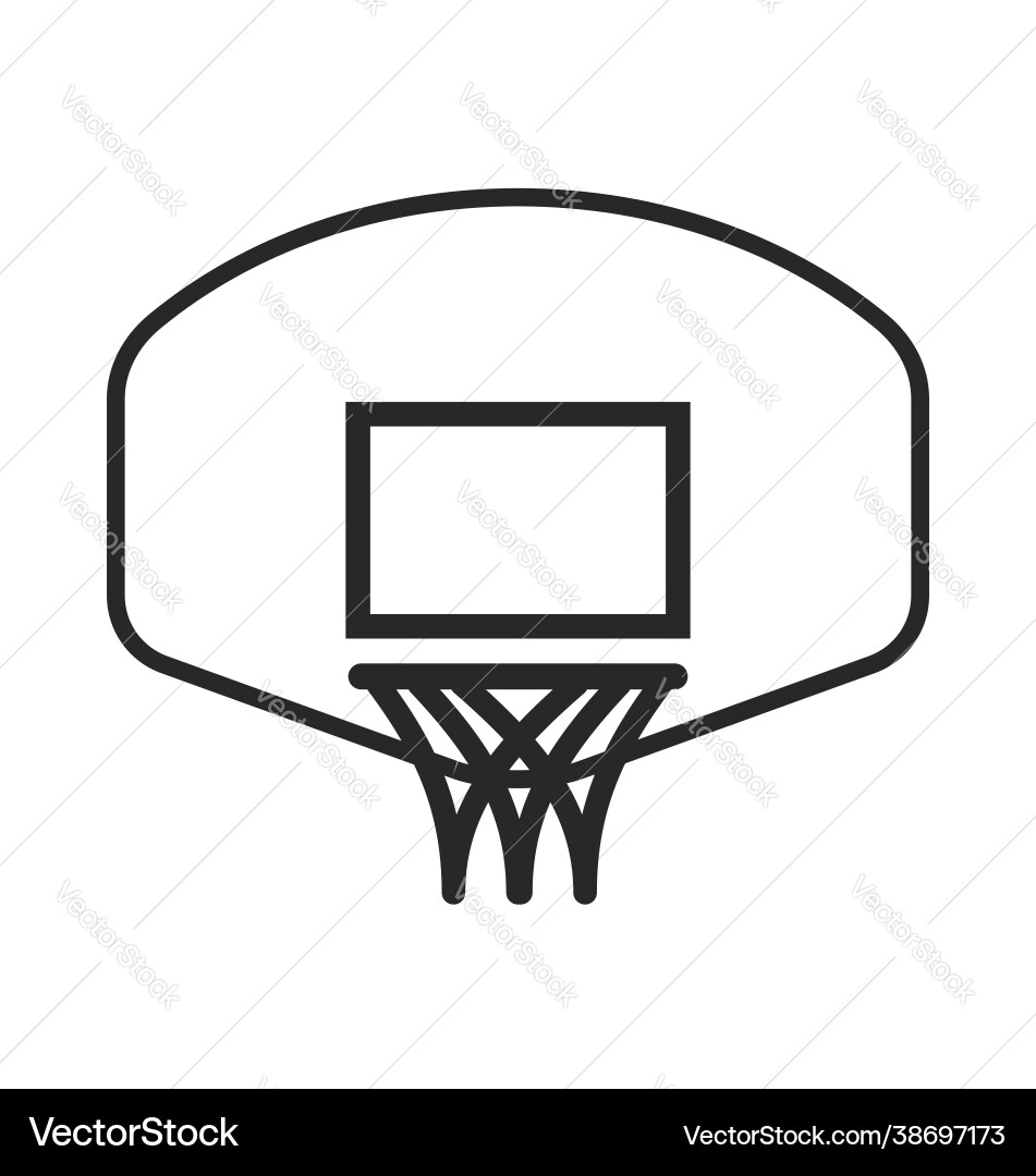 Basketball Hoop Line Art Royalty Free Vector Image