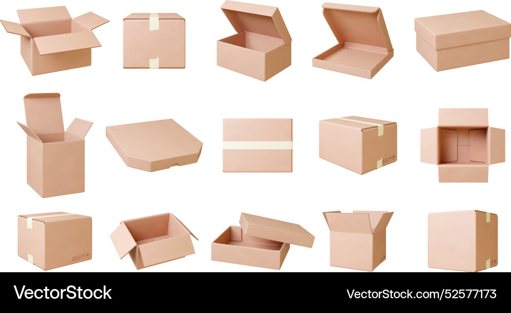 Cardboard boxes mockup delivery service box Vector Image