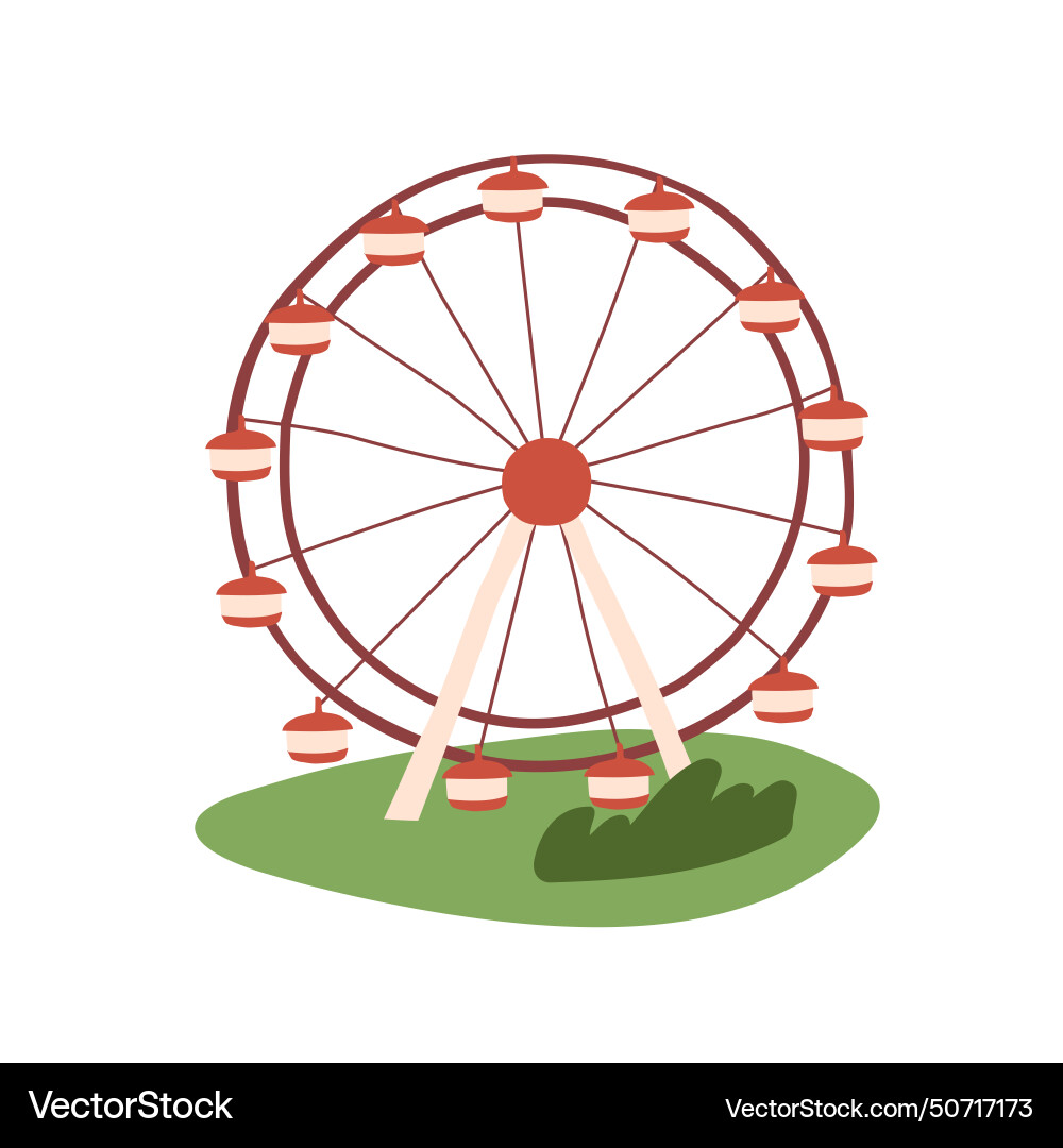 Ferris or observation wheel roundabout attraction Vector Image