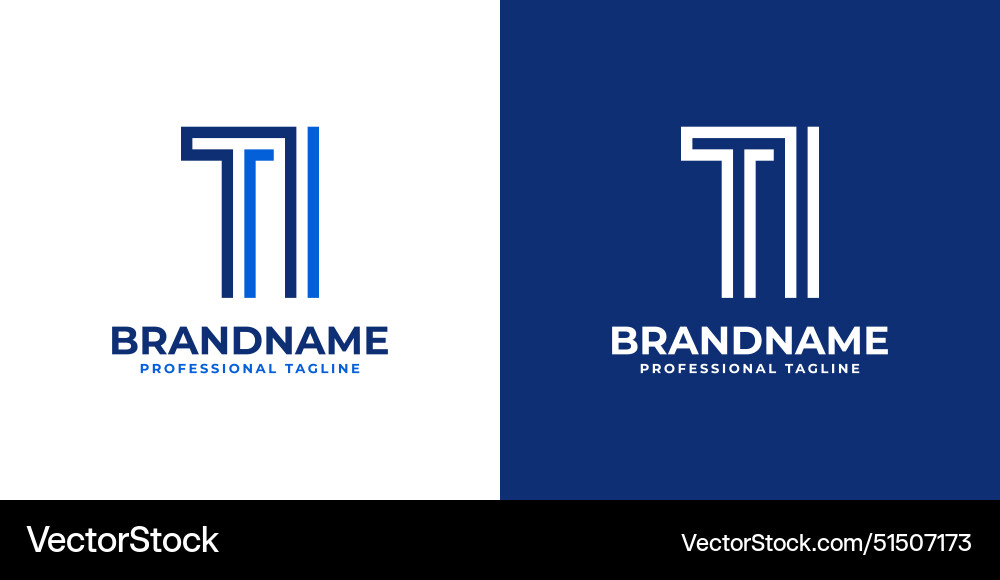 Letters ti line monogram logo suitable Royalty Free Vector