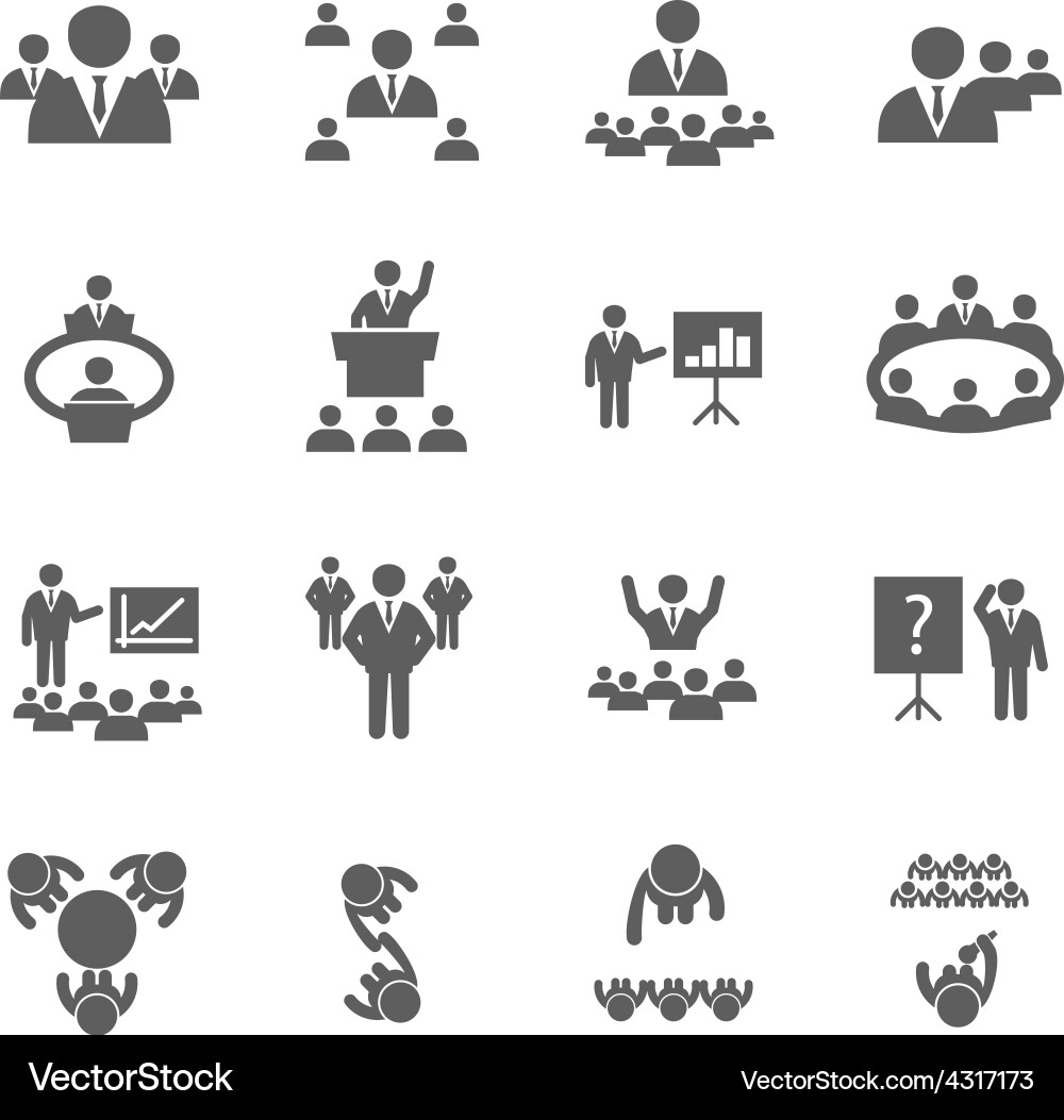 Meet icons Royalty Free Vector Image - VectorStock