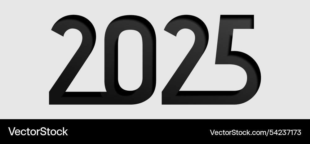 Papercut style 2025 new year banner with text Vector Image
