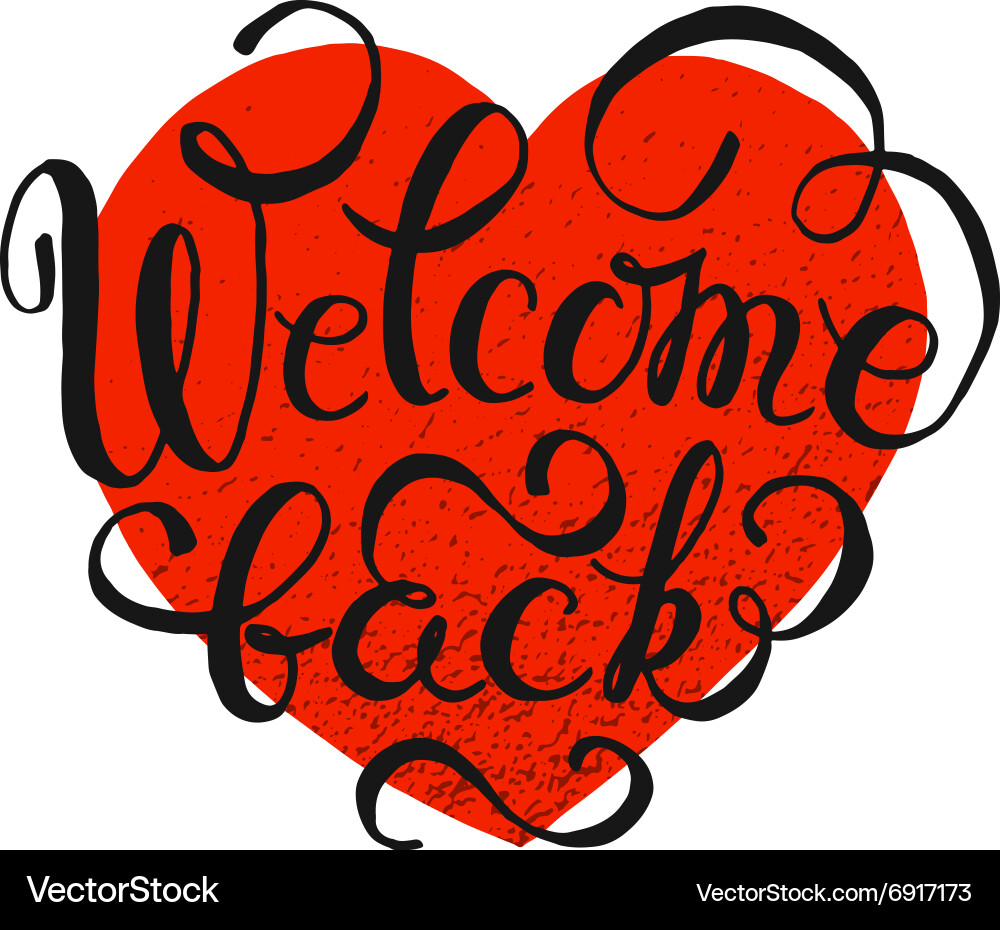 Welcome back hand drawn lettering Royalty Free Vector Image