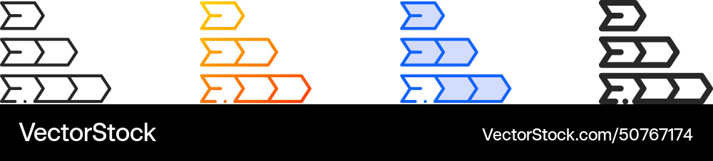 Arrow chart iconthin linear gradient blue stroke Vector Image