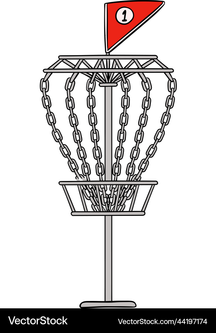 Disc golf basket cartoon colored clipart Vector Image