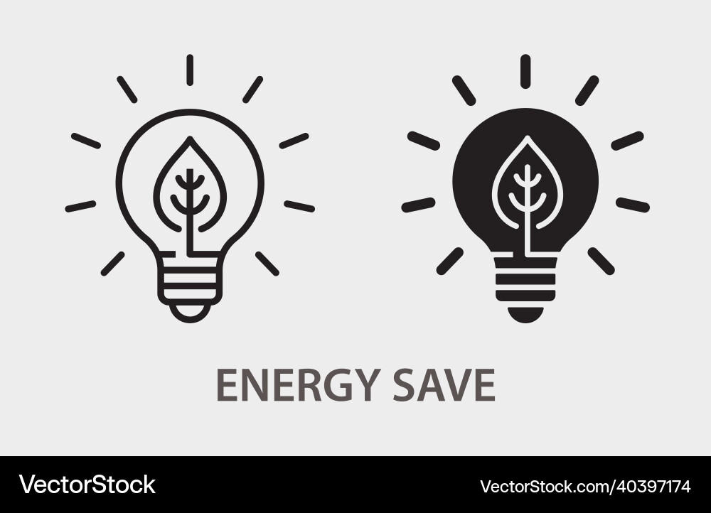 Energy save icon on white background Royalty Free Vector