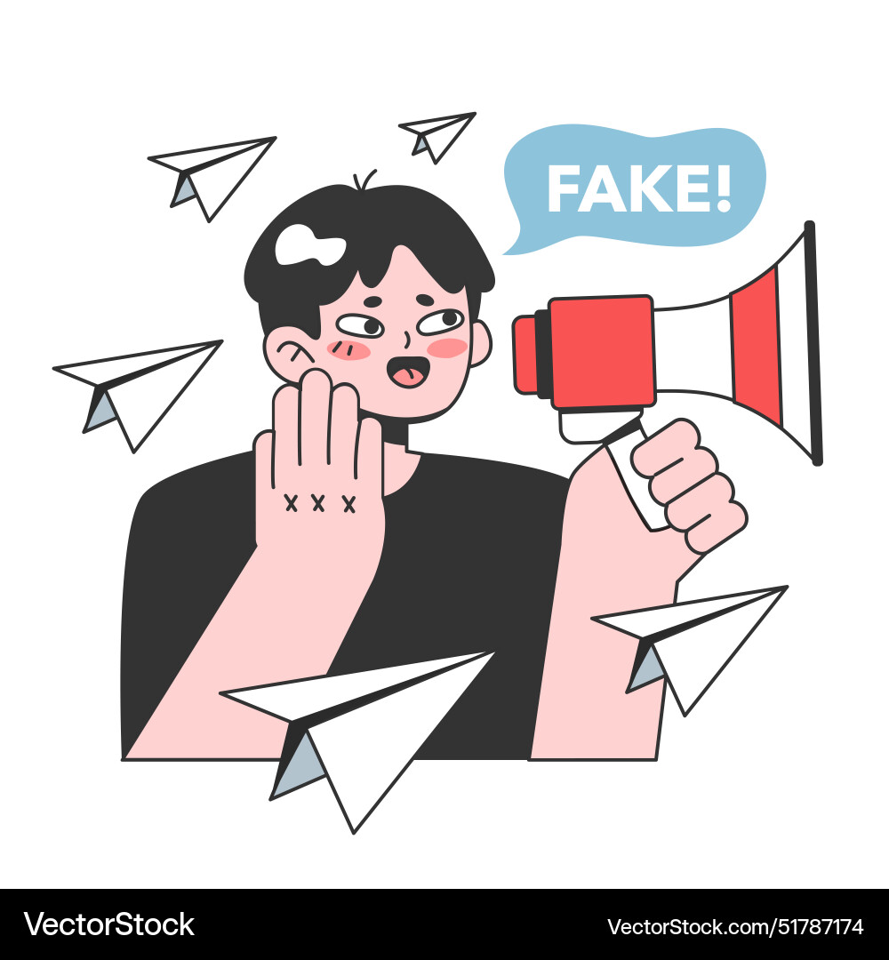 Fake news spreading manipulation and control over Vector Image