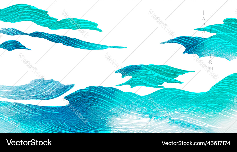 Japanese background with watercolor texture Vector Image