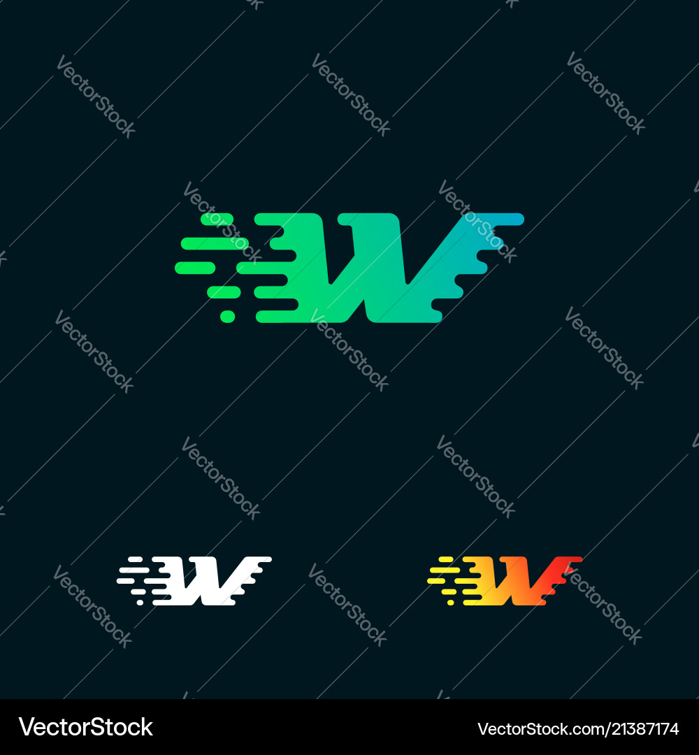 Letter w modern speed shapes logo design Vector Image