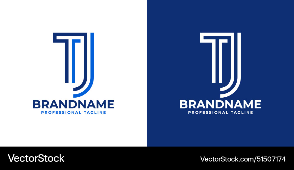 Letters tj line monogram logo suitable Royalty Free Vector
