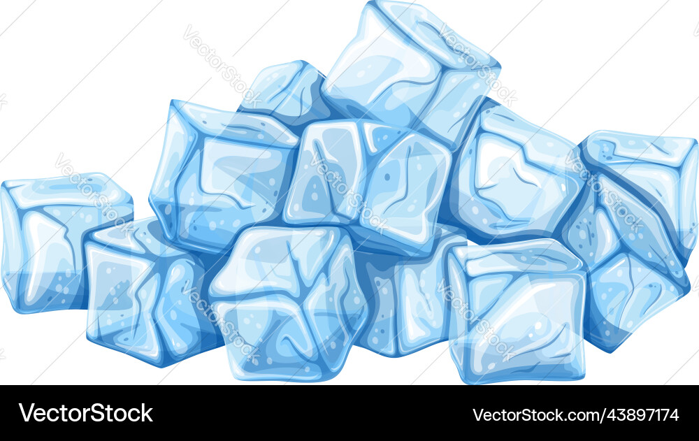 Pile of ice cubes Royalty Free Vector Image - VectorStock