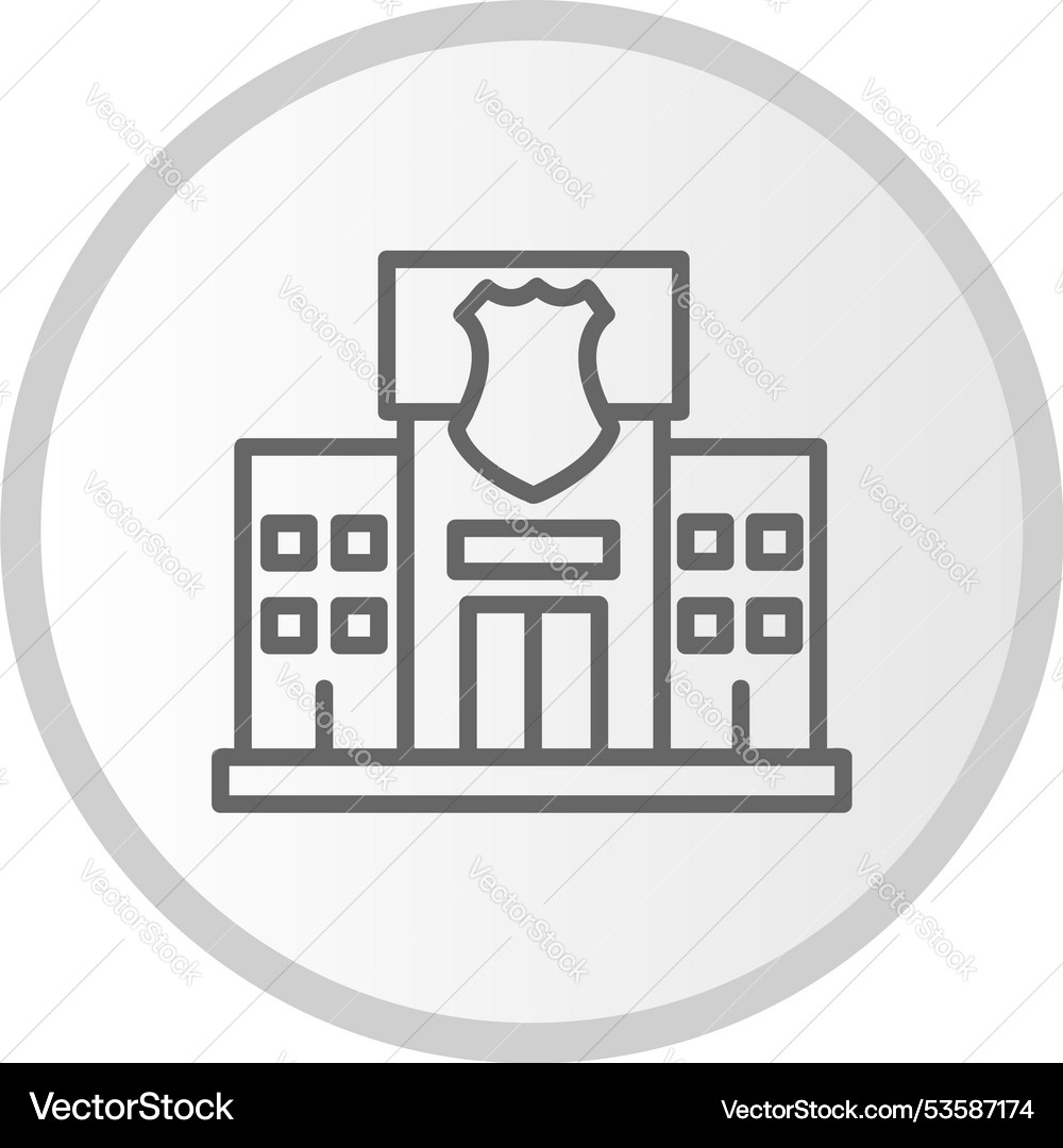 Police station line circle grey icon Royalty Free Vector