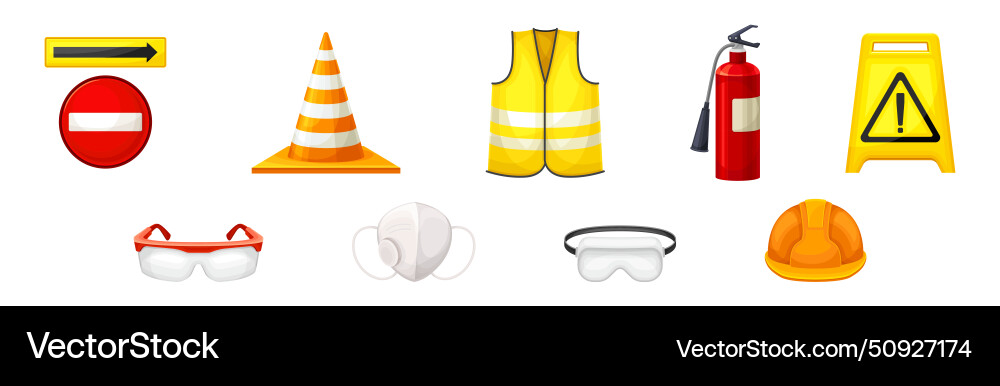 Safety equipment and object for industrial work Vector Image