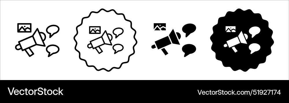 Social campaign icon symbol set collection Vector Image