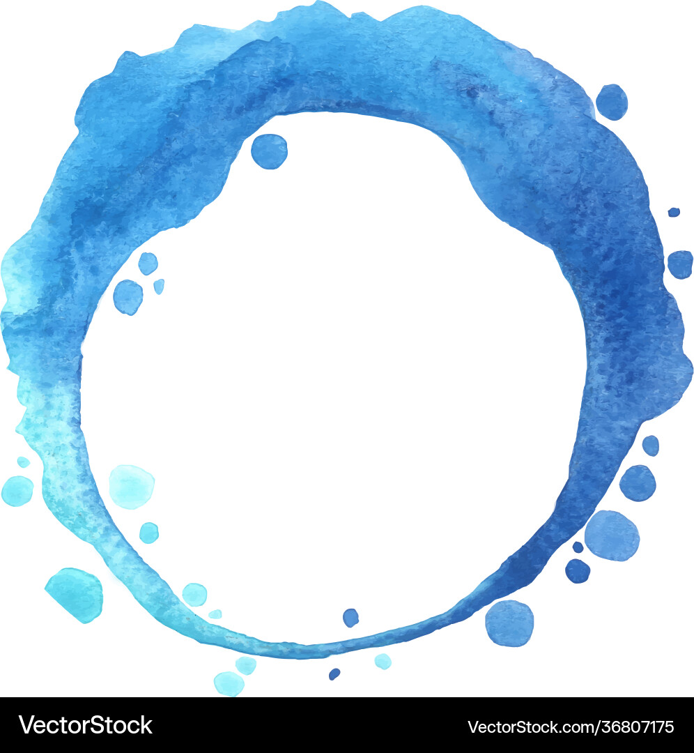 Blue sky splash wreath frame watercolor Royalty Free Vector
