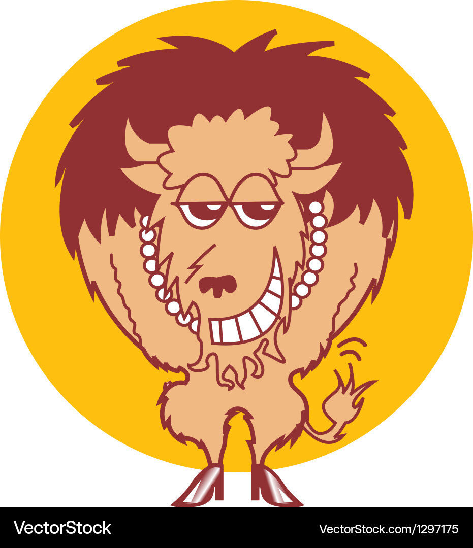 Buffalo cartoon Royalty Free Vector Image - VectorStock