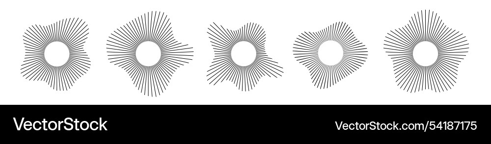 Circular sound waves set audio files songs Vector Image