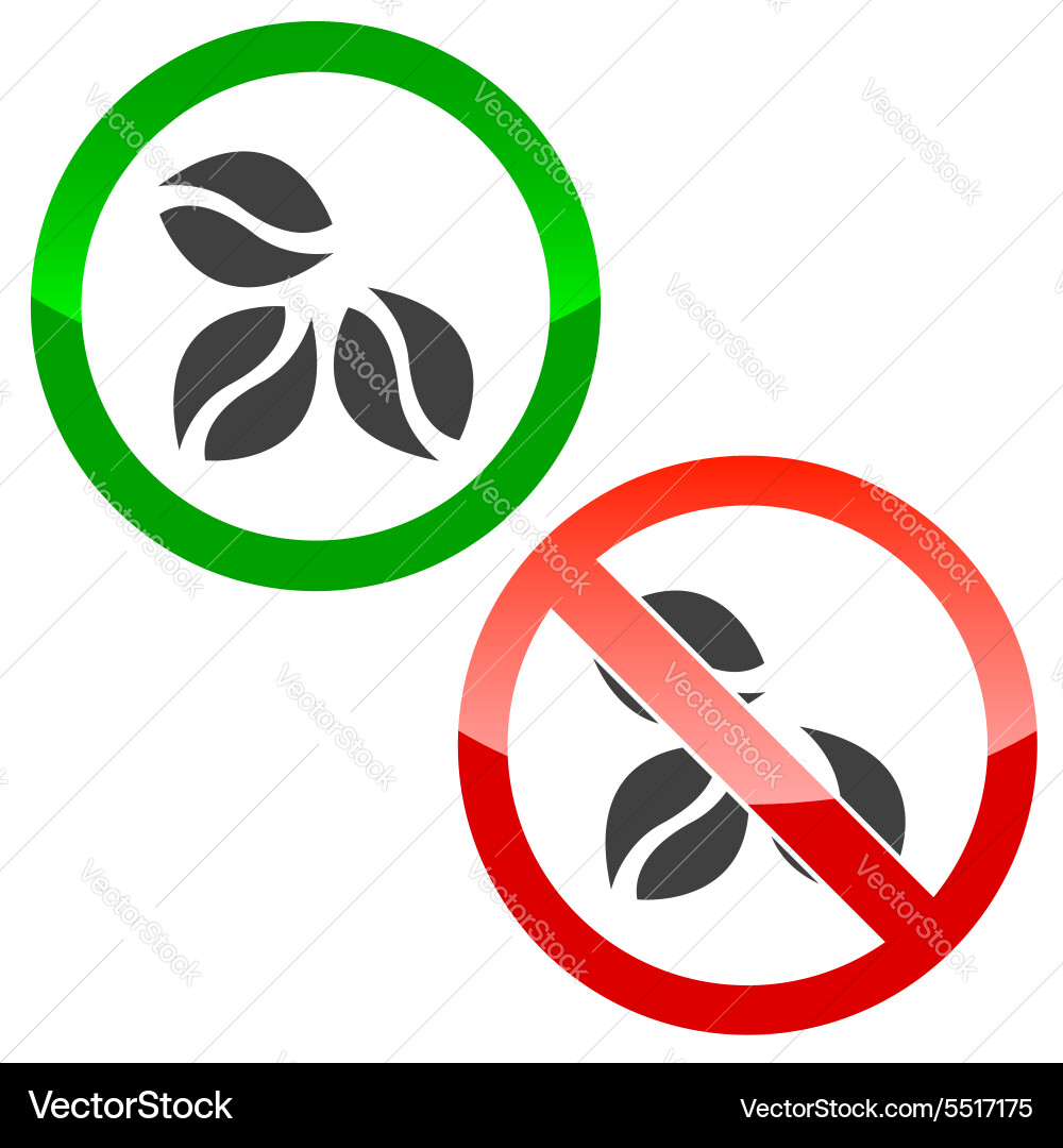 Coffee permission signs set Royalty Free Vector Image