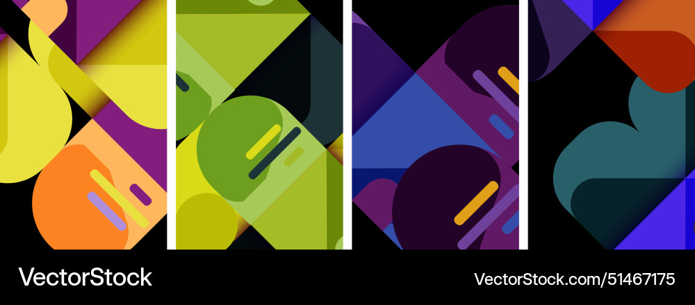 Geometric colorful poster backgrounds with squares