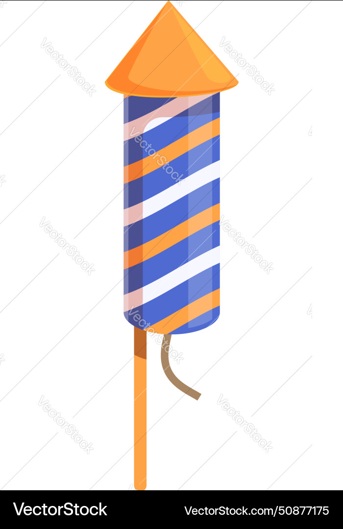 Happy night rocket icon cartoon cracker Royalty Free Vector