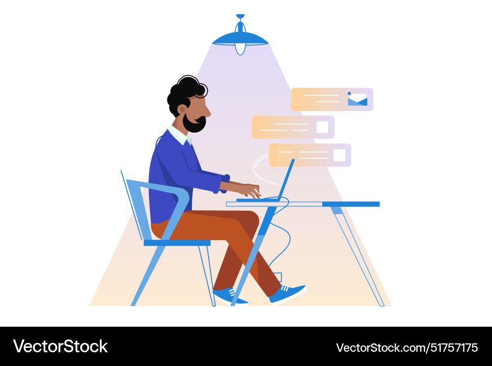 Home office setup Royalty Free Vector Image - VectorStock