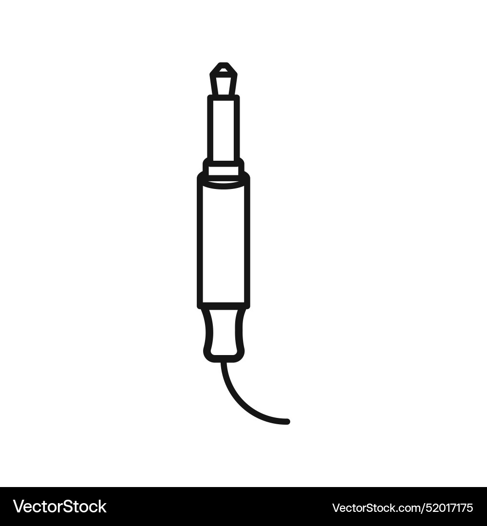 Jack cable icon black line art Royalty Free Vector Image