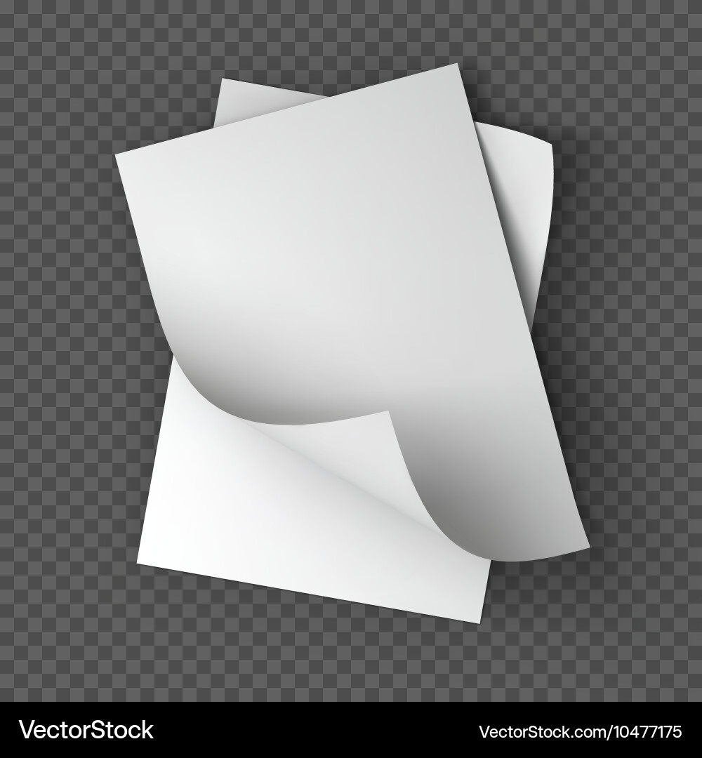 Paper sheets mockup on transparent background Vector Image