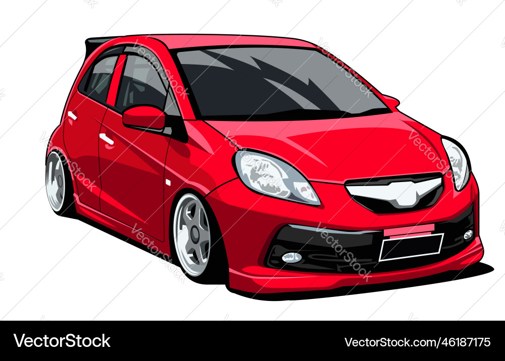 Small modern honda brio car Royalty Free Vector Image