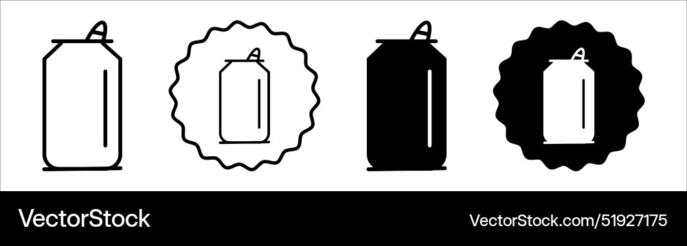 Soda can icon symbol set collection soda can Vector Image