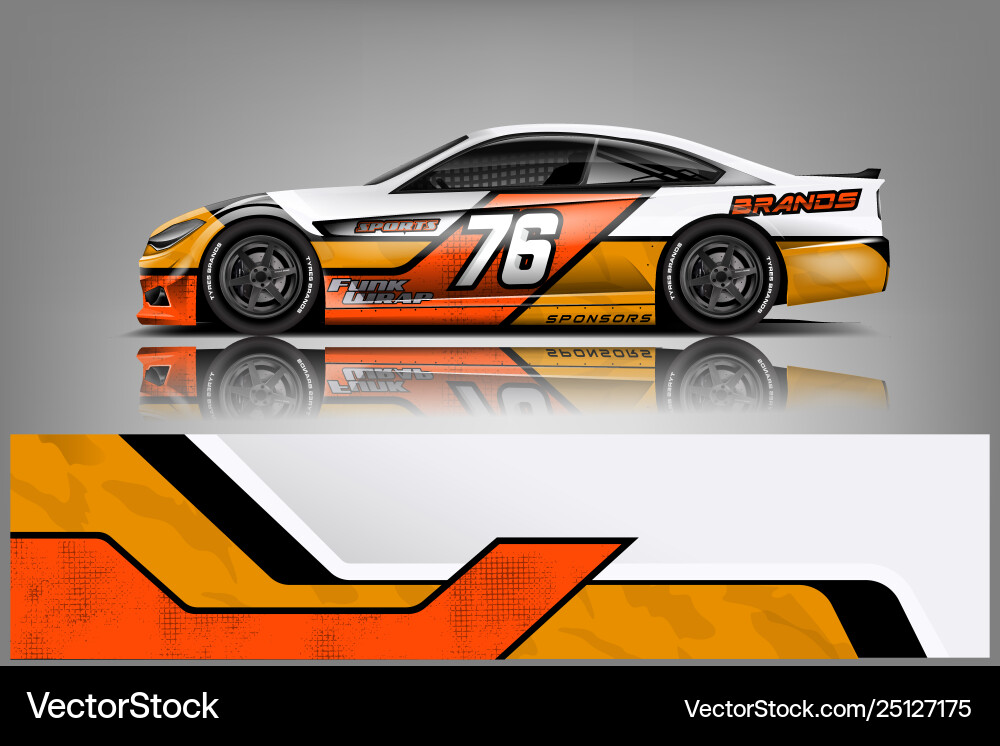 Sport car racing wrap design Royalty Free Vector Image