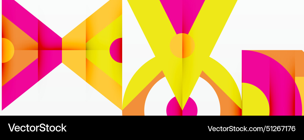 A yellow and pink geometric pattern with white Vector Image