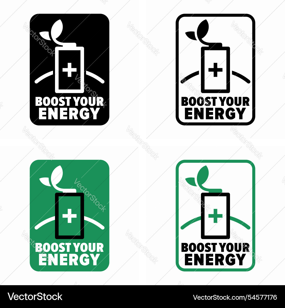Boost your energy information sign Royalty Free Vector Image