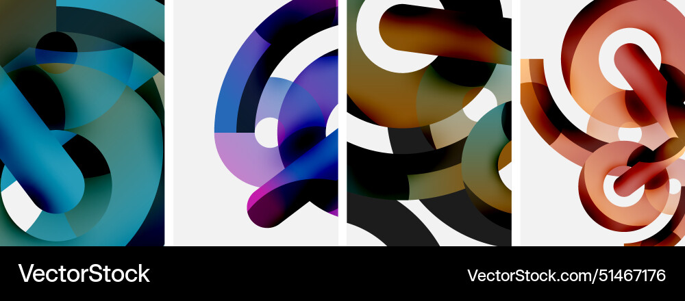 Circle geometric abstract posters Royalty Free Vector Image