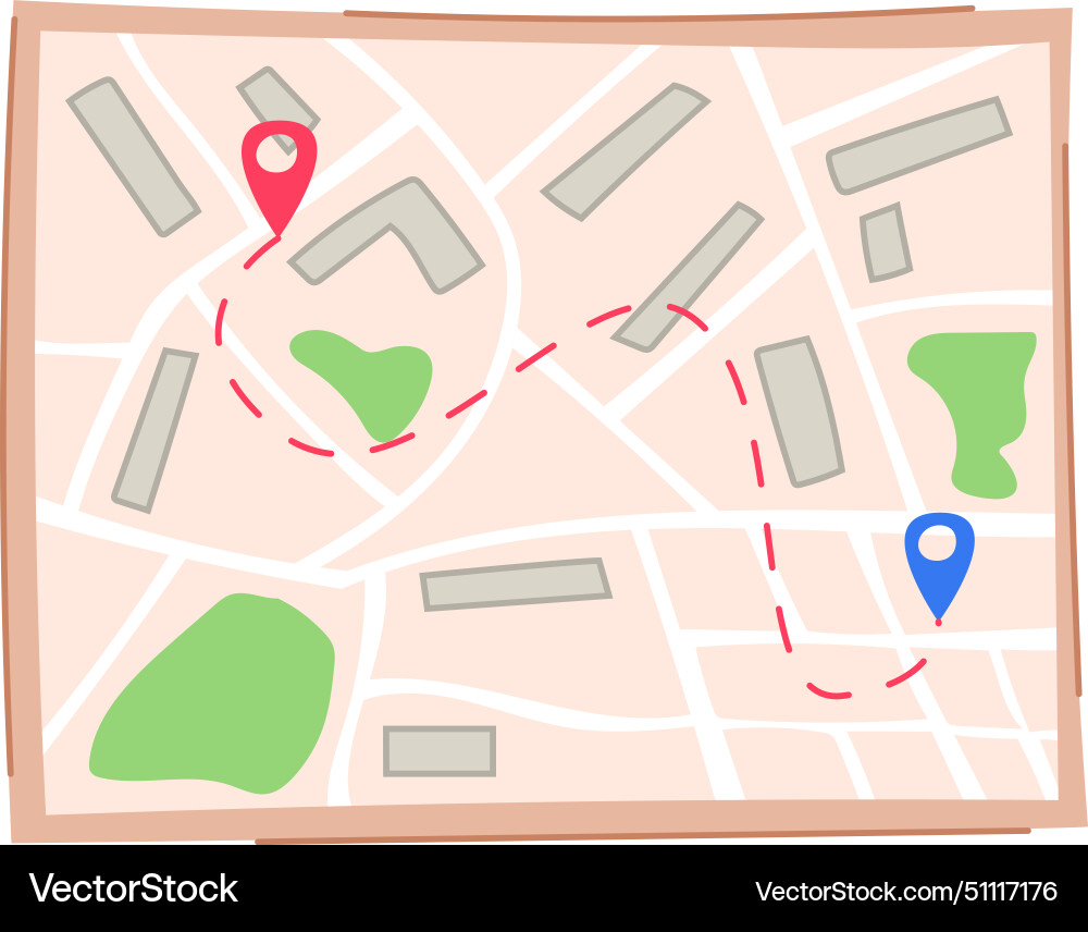 Directions map cartoon Royalty Free Vector Image