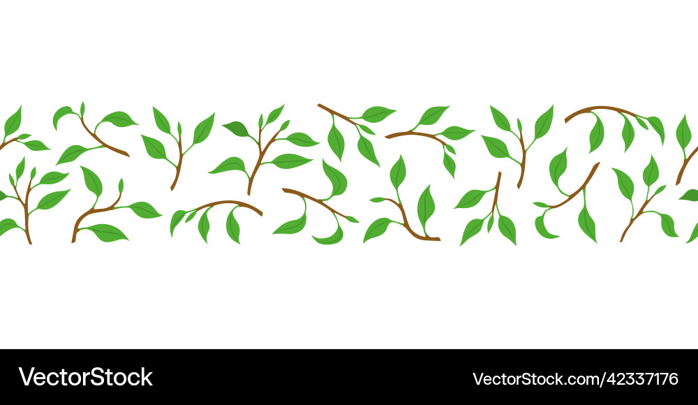 Green Leaf Branch Pattern Royalty Free Vector Image