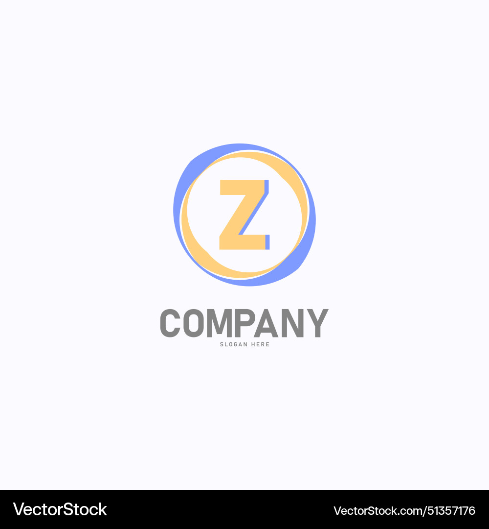 Letter z logo initial flat design tem Royalty Free Vector