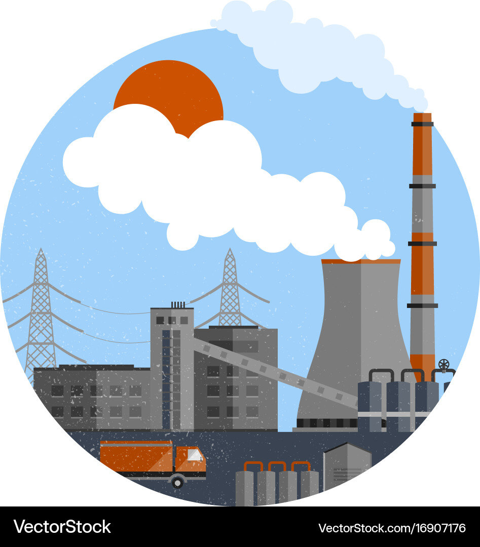 Manufacturing plant template Royalty Free Vector Image