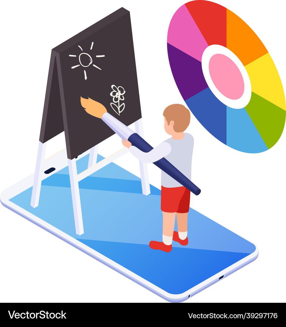 Online lesson composition Royalty Free Vector Image