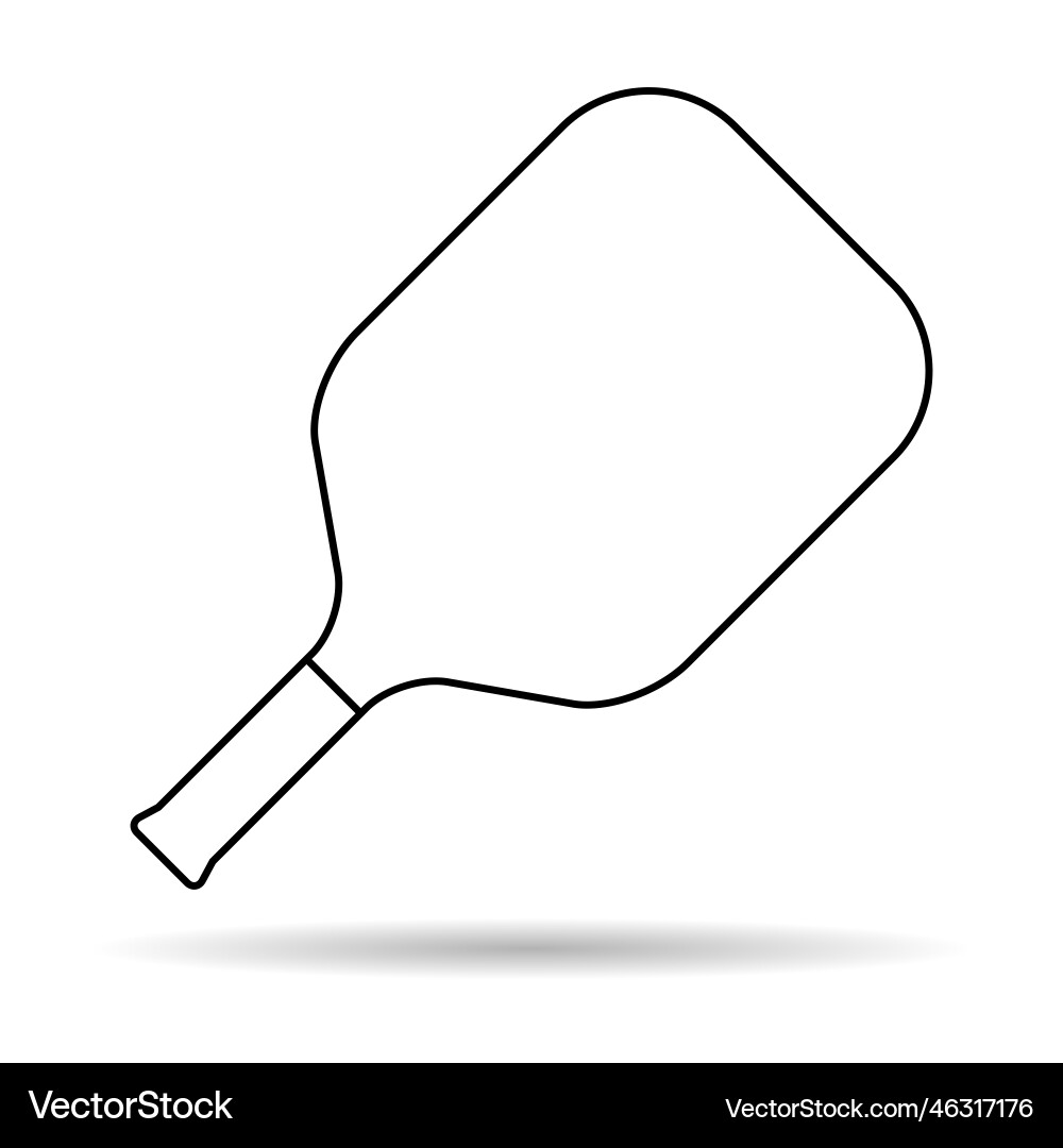 Pickleball racket sport indoor paddle shadow icon Vector Image