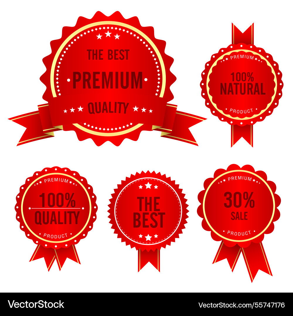 Red sales badges Royalty Free Vector Image - VectorStock