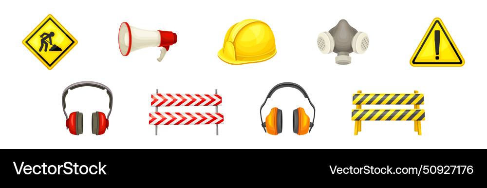 Safety equipment and object for industrial work Vector Image