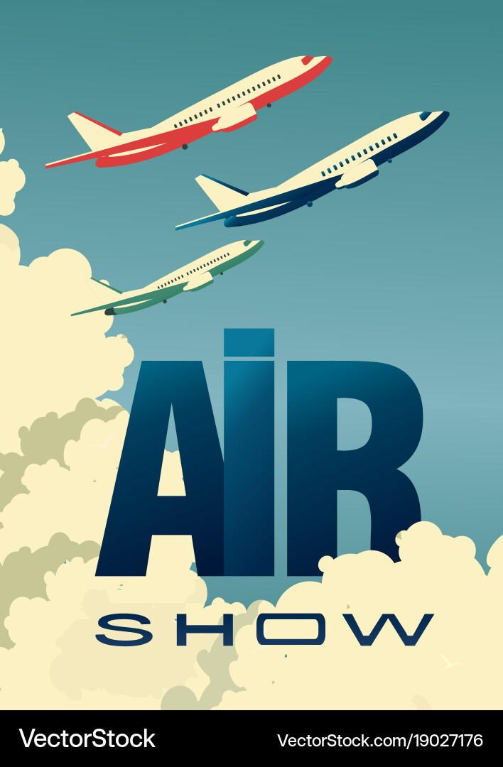 Vintage Air Show Poster Royalty Free Vector Image
