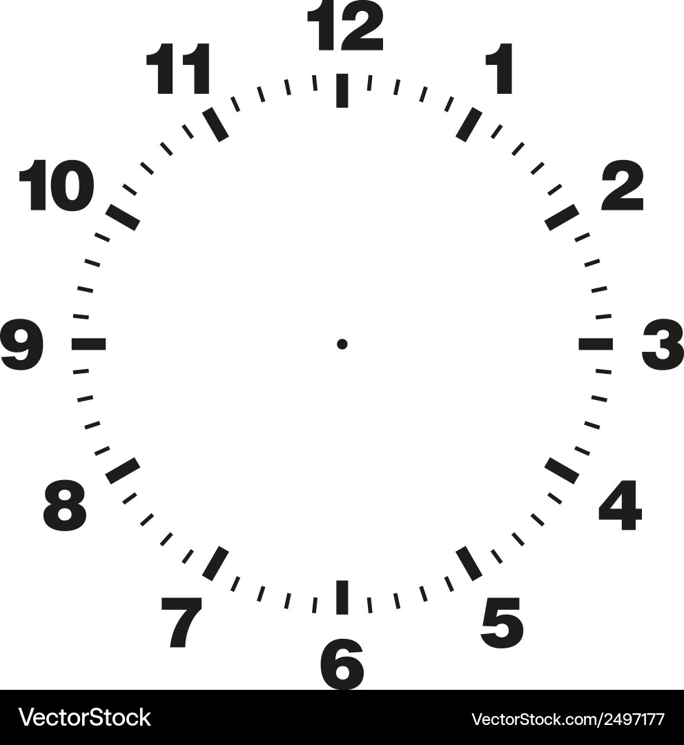 Clock Dial Template Royalty Free Vector Image - VectorStock