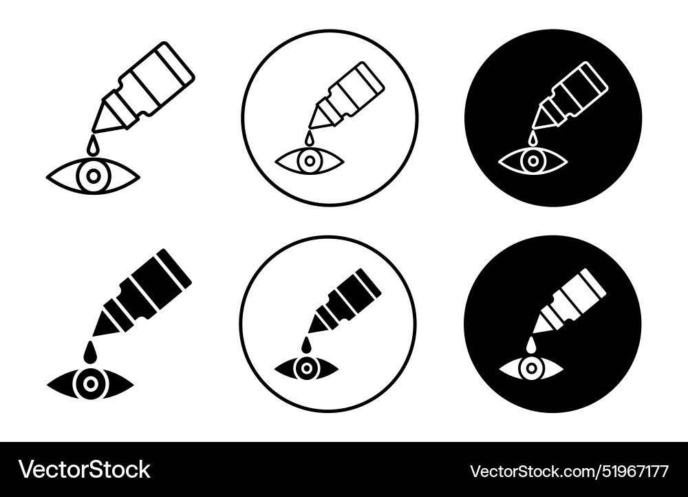 Eyedrop icon mark set symbol for web application Vector Image