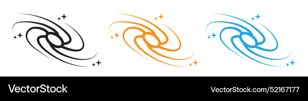 Galaxy icon logo set collection for web app ui Vector Image