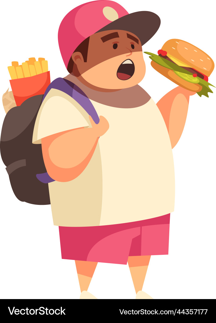 Gluttony flat concept Royalty Free Vector Image