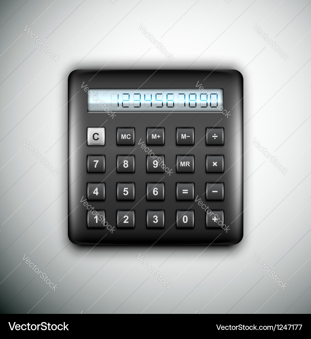 Isolated Black Calculator Royalty Free Vector Image